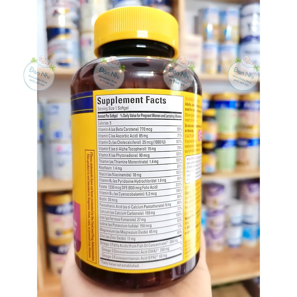 Vitamin Bầu Nature Made Prenatal Multi DHA Mỹ 150 viên - Mẹ và Bé